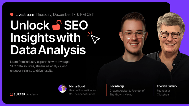 Surfer Academy – Watch, learn & rank high with Surfer co-founder Michał Suski